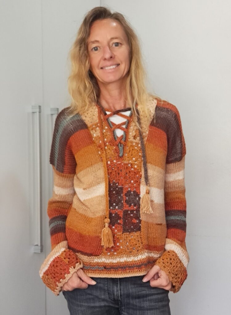 Granny Square Sweater Sentro Knitting Machine