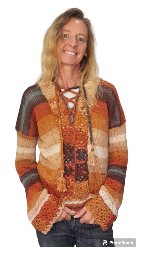 Granny Square Sweater Sentro Knitting Machine