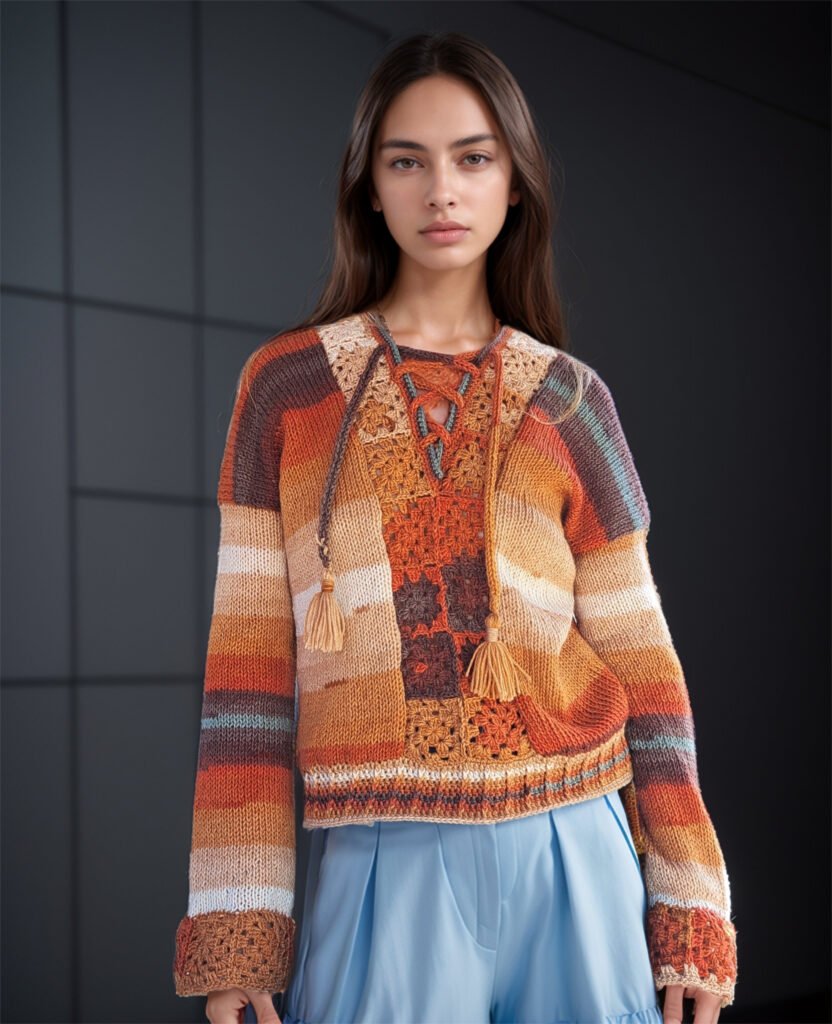 Granny Square Sweater Sentro Knitting Machine