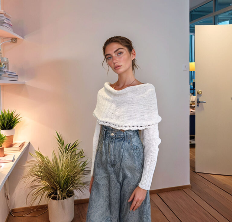 DIY Shawl With Sleeves Pattern Sentro Knitting Machine